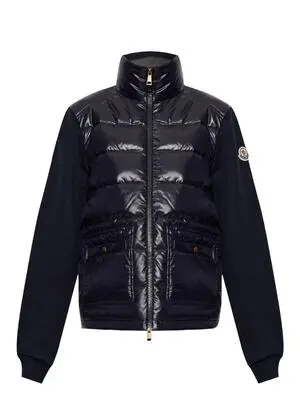 Moncler Wool And Nylon Padded Cardigan - Blue