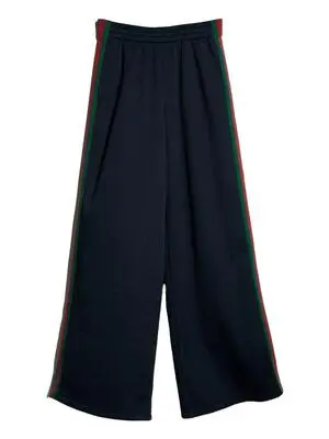Gucci Cotton Blend Wide-leg Trousers - Blue