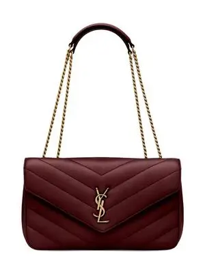 Saint Laurent Saint Laurent Loulou Medium Leather Shoulder Bag Red