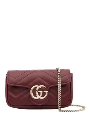Gucci Gg Marmont Leather Mini Bag - Red
