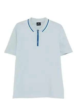 Paul Smith Polo Shirt With Zip - Blue