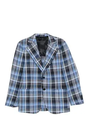 GABRIELE PASINI Checked Blazer - Blue