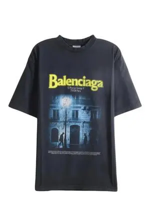 Balenciaga Printed T-shirt - Black