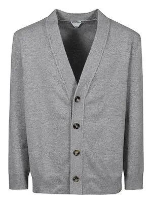 Bottega Veneta Cashmere Blend V-neck Cardigan - Grey