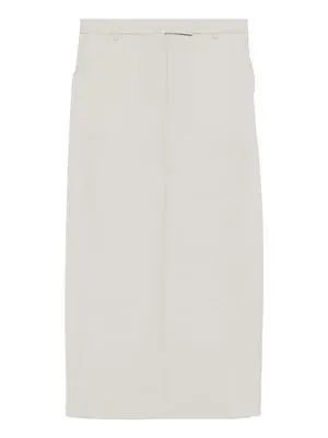 Officine Générale Virgin Wool Cotton Midi Skirt - Grey