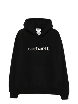 Junya Watanabe Printed Cotton Hoodie - Black