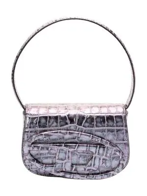 DIESEL® 1dr Leather Shoulder Bag - Grey
