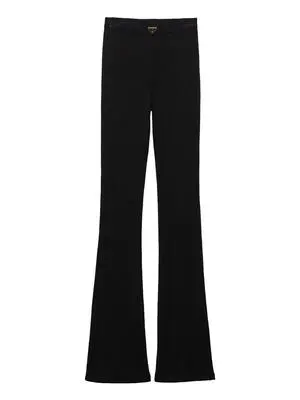 Prada Ribbed Jersey Flare Trousers - Black