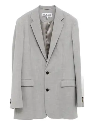 Loewe Single-breasted Wool Jacket With Notch Lapels - Grey