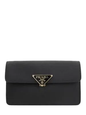 Prada Arqué Saffiano Leather Shoulder Bag - Black