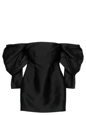 Solace London Freja Mini Dress Off-the-shoulder Long Sleeve - Black