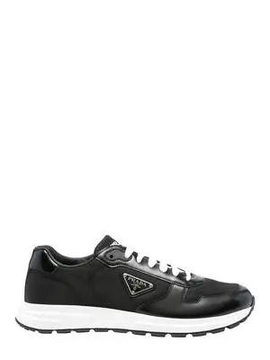 Prada Leather And Nylon Sneakers - Black