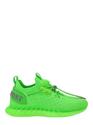 PLEIN SPORT Plein Sport Technical Knit Low-Top Sneakers With Double Pull Tab Green