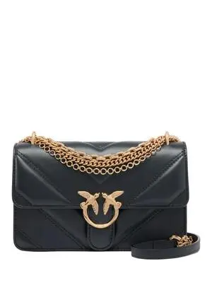 Pinko Quilted Leather Mini Bag With Chain Strap - Grey