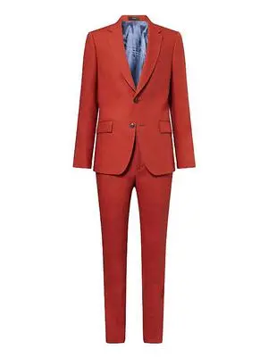 Paul Smith Single-breasted Notch-lapel Linen Suit - Dark Rust