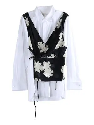 DRIES VAN NOTEN Dries Van Noten "Easy Iron" Shirt With Floral Overlay