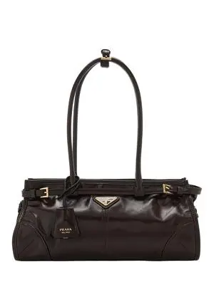 Prada Bonnie Leather Top Handle Bag - Brown