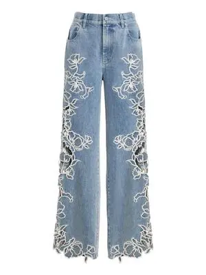 Simkhai Porter Rigid Mid-rise Wide-leg Jeans - Light Wash
