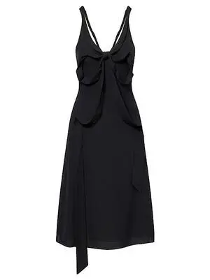 Acne Studios Dowla Silk Mini Dress With Bow Embellishment - Black