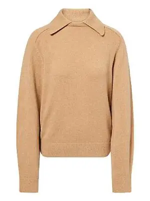 Khaite Jackson Collared Wool And Cashmere-blend Jumper - Camel