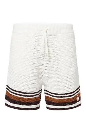 Casablanca Crochet Cotton Shorts - Brown