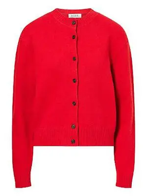 ROHE FRAMES Classic Round-neck Wool Cardigan - Red