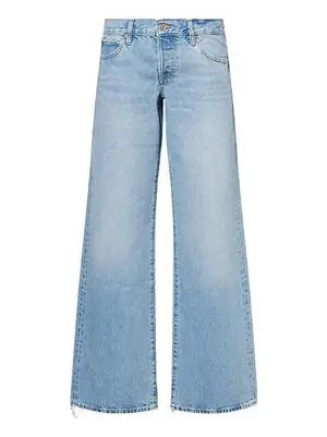 FRAME X Amelia Gray The Gray Mid-rise Wide-leg Denim Jeans - Dodger Offset Hem