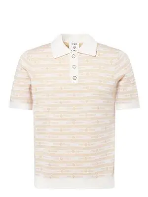 Casablanca Wordmark Short-sleeve Wool Polo Shirt - Camel
