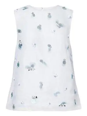 Simkhai Celia Sequin-embellished Organza Top - Blue