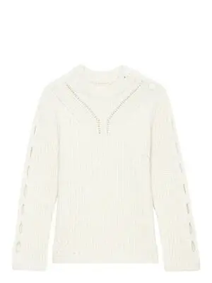 Zadig&Voltaire Sulky" Merino Wool Sweater With Openwork Details - Flake