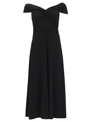 Michael Kors Off-the-shoulder Draped Maxi Dress - Black