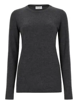 Brunello Cucinelli Lightweight Cashmere & Silk Knit - Grey