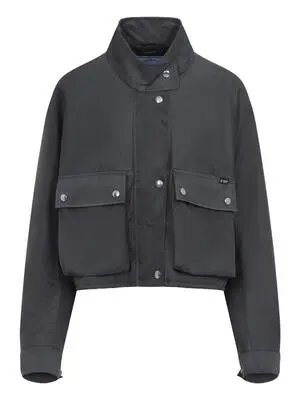 Prada PRADA Recycled Polyamide Bomber Jacket Grey