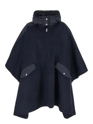 Moncler Long-season Hooded Wool-blend Zip Jacket - Blu