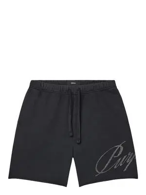 PURPLE BRAND Midweight Fleece Po Shorts - Black