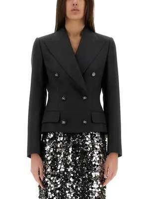Dolce & Gabbana Double-breasted Jacket With Dg Logo Buttons - Multicolor