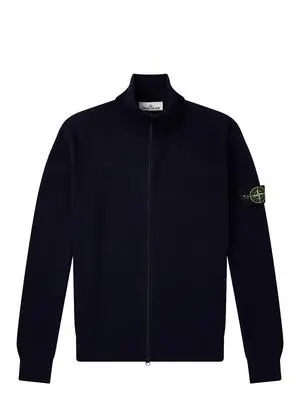 STONE ISLAND STONE ISLAND Ribbed Cotton Zip-Up Sweater