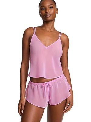 Victoria's Secret Sheer Chiffon Flutter Shorts - Pink