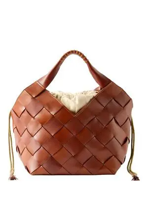 Dragon Diffusion Castello Woven Leather Tote - Brown