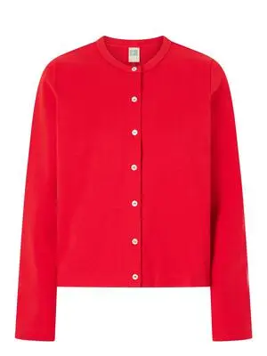 FLORE FLORE Poppy Organic Cotton-jersey Cardigan - Red
