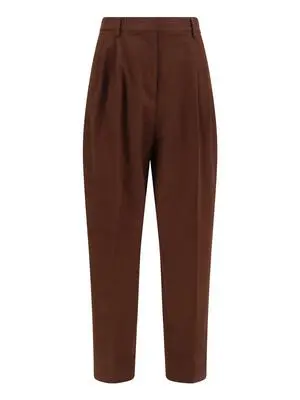 Fabiana Filippi Wool-blend Elasticated Waist Pants - Brown
