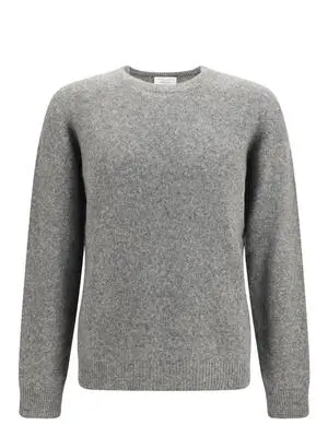 ROBERTO COLLINA ROBERTO COLLINA Wool And Camel Ribbed Crew Neck Sweater Grey