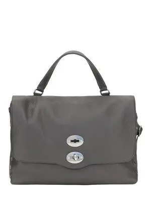 ZANELLATO Medium Postina Daily Handbag In Hammered Leather Effect - Grey