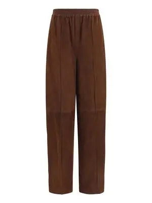 Fabiana Filippi Suede Wide Leg Pants With Monili Detail - Brown