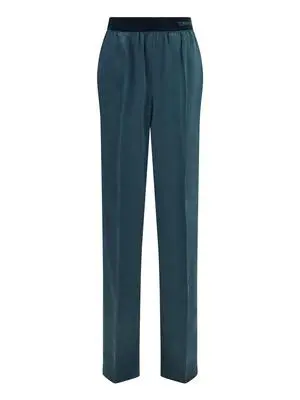 TOM FORD Stretch Silk Satin Pants - Blue