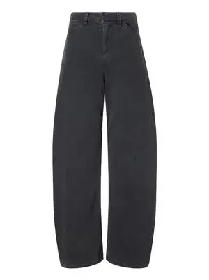 NILI LOTAN Tribeca Barrel-leg Pants - Black