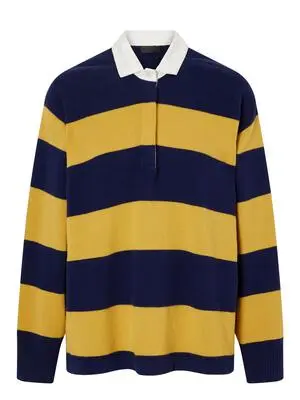 NILI LOTAN Rashida Striped Wool And Cashmere-blend Polo Sweater - Multi