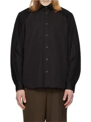 Sacai Long-sleeved Collared Shirt - Black