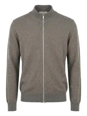 Brunello Cucinelli Zip-up Knitted Cardigan - Grey