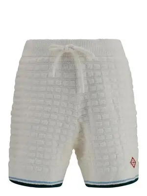 Casablanca Textured Tennis Shorts - White